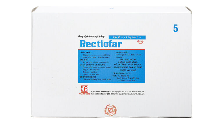 Thuốc bơm hậu môn Rectiofar: công dụng, cách dùng và lưu ý khi sử dụng
